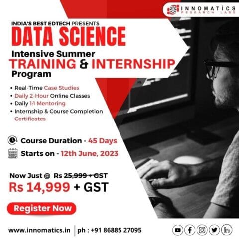 Data Science Summer Intensive Training and Internship Program - Innomatics Research Labs